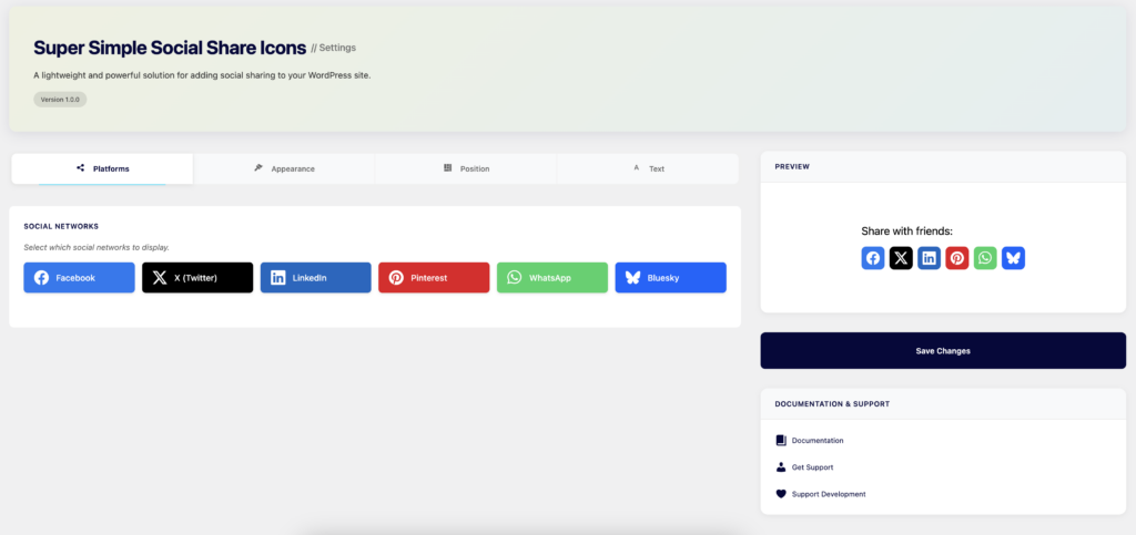 Super Simple Social Share Icons Plugin - Volt Blocks